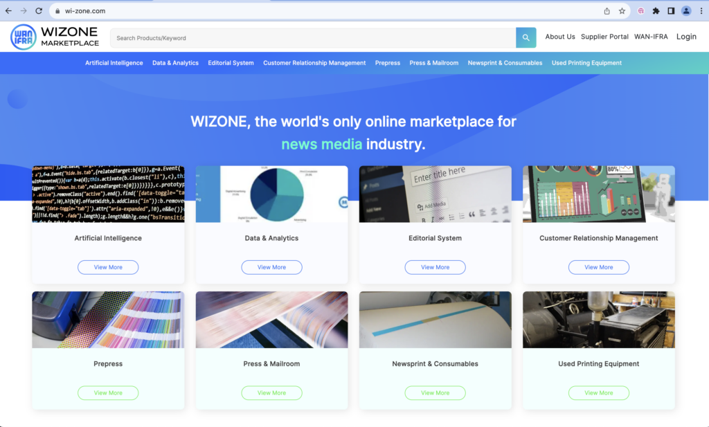 WIZONE Marketplace for news media industry - WAN-IFRA